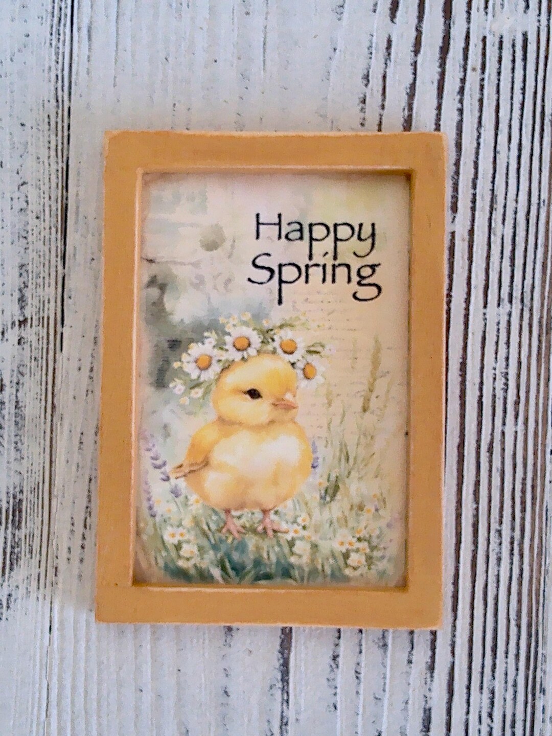 Spring Sign, Happy Spring Sign, Miniature Spring Decor, Tiered Tray ...