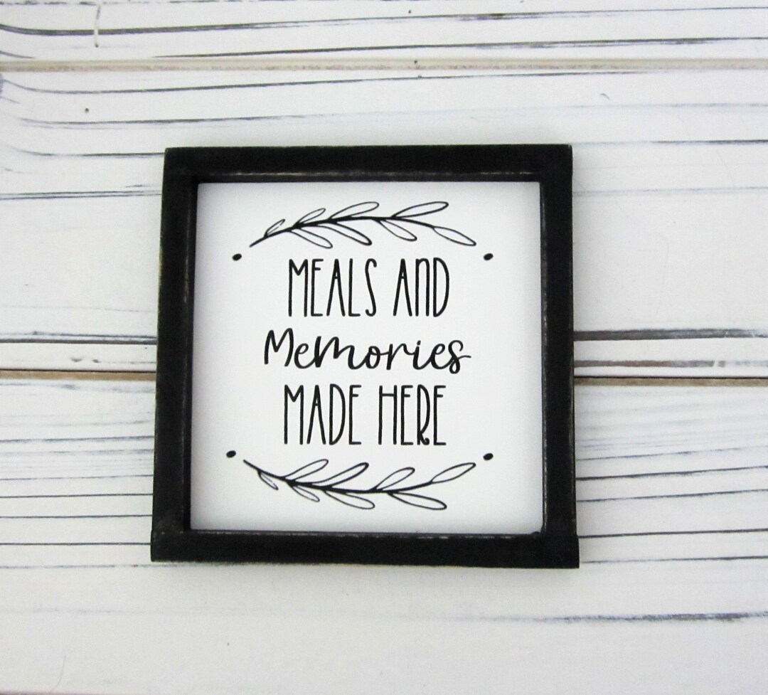 Meals & Memories Made Here Sign, Tiered Tray Decor, Kitchen Decor ...