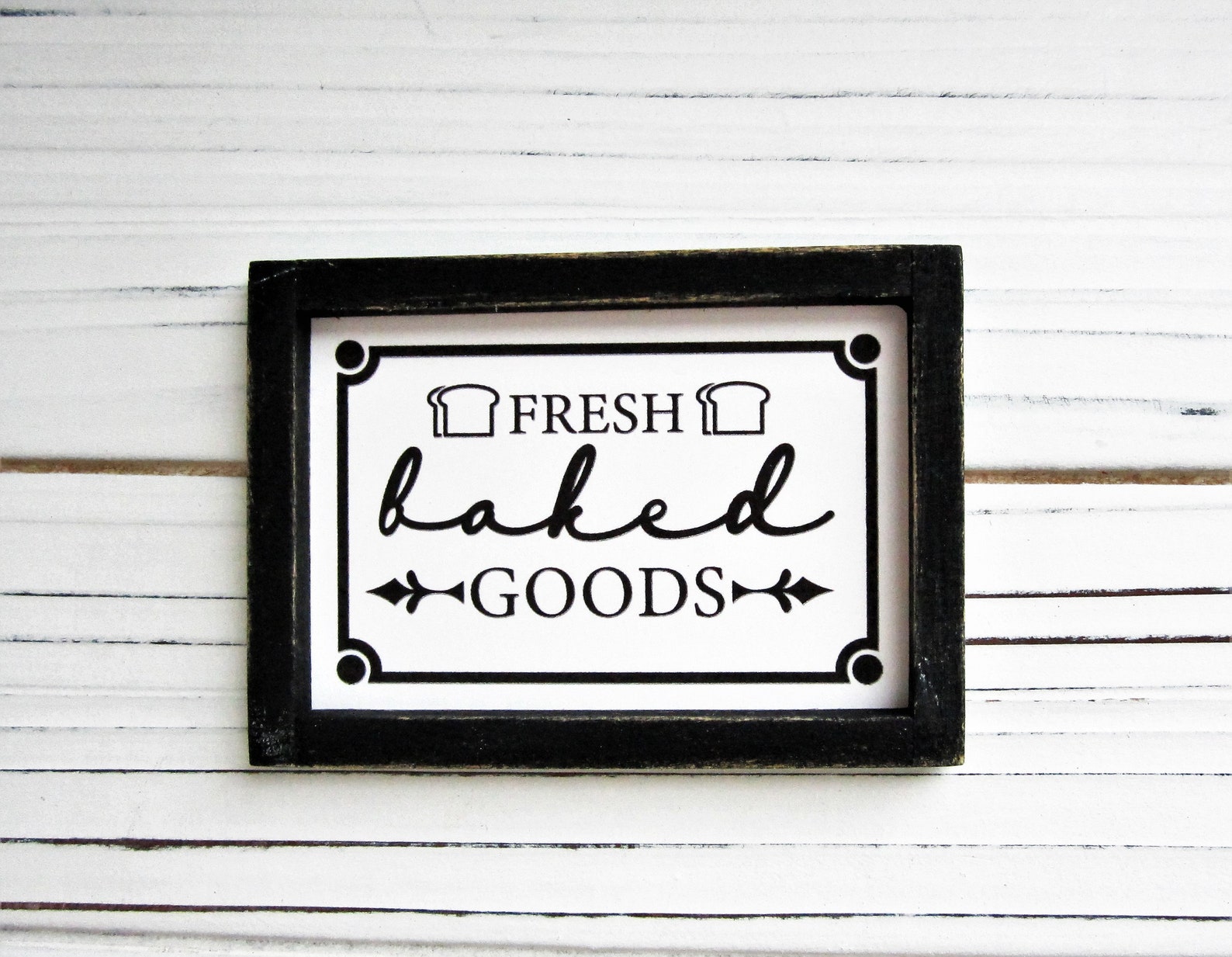 Fresh Baked Goods Sign Tiered Tray Sign Miniature Wood Framed | Etsy