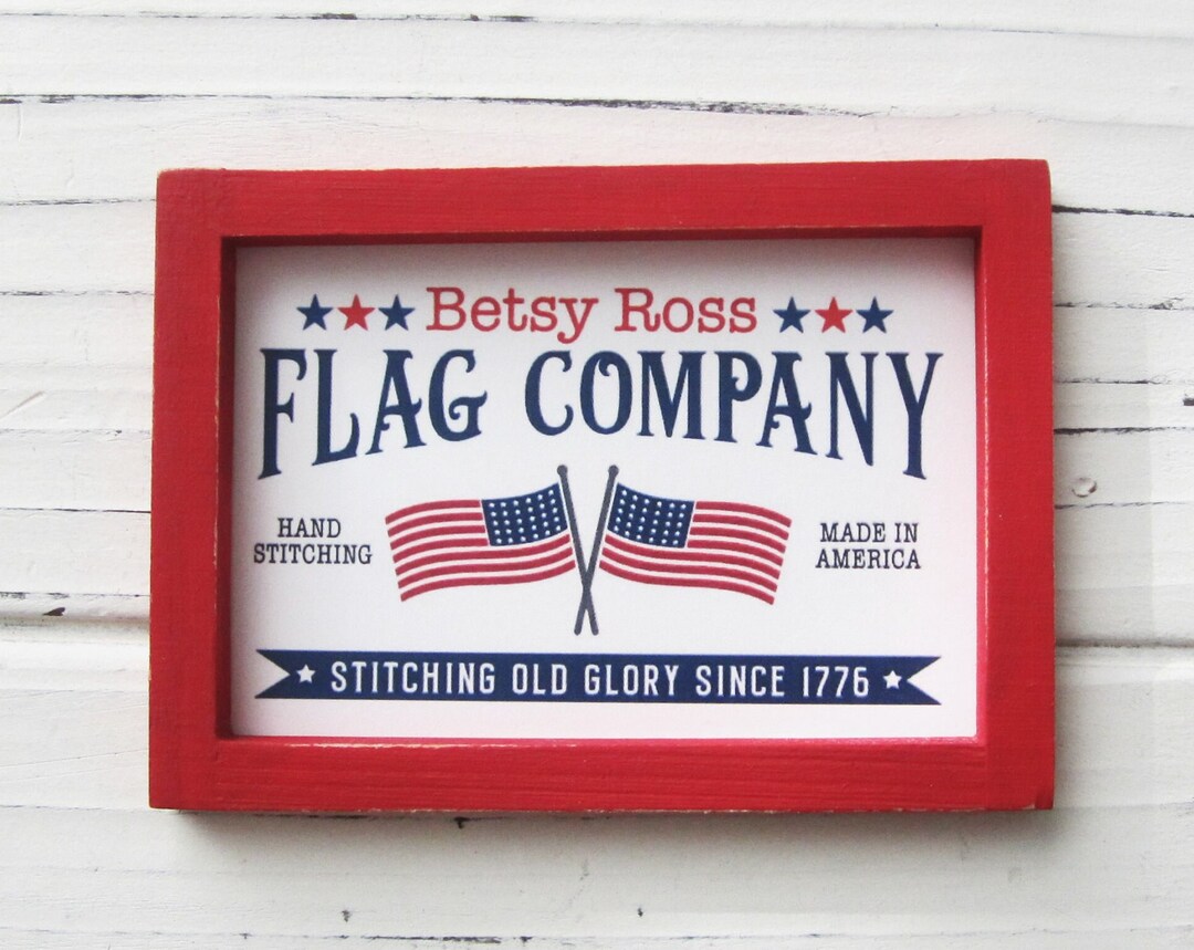 Betsy Ross Flag Company Miniature Sign, American Flag, Red White and ...
