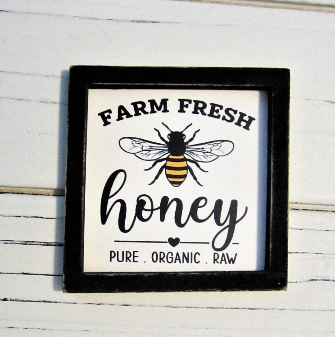 Farm Fresh Honey Miniature Sign, Tiered Tray Sign, Mini Honey Sign ...