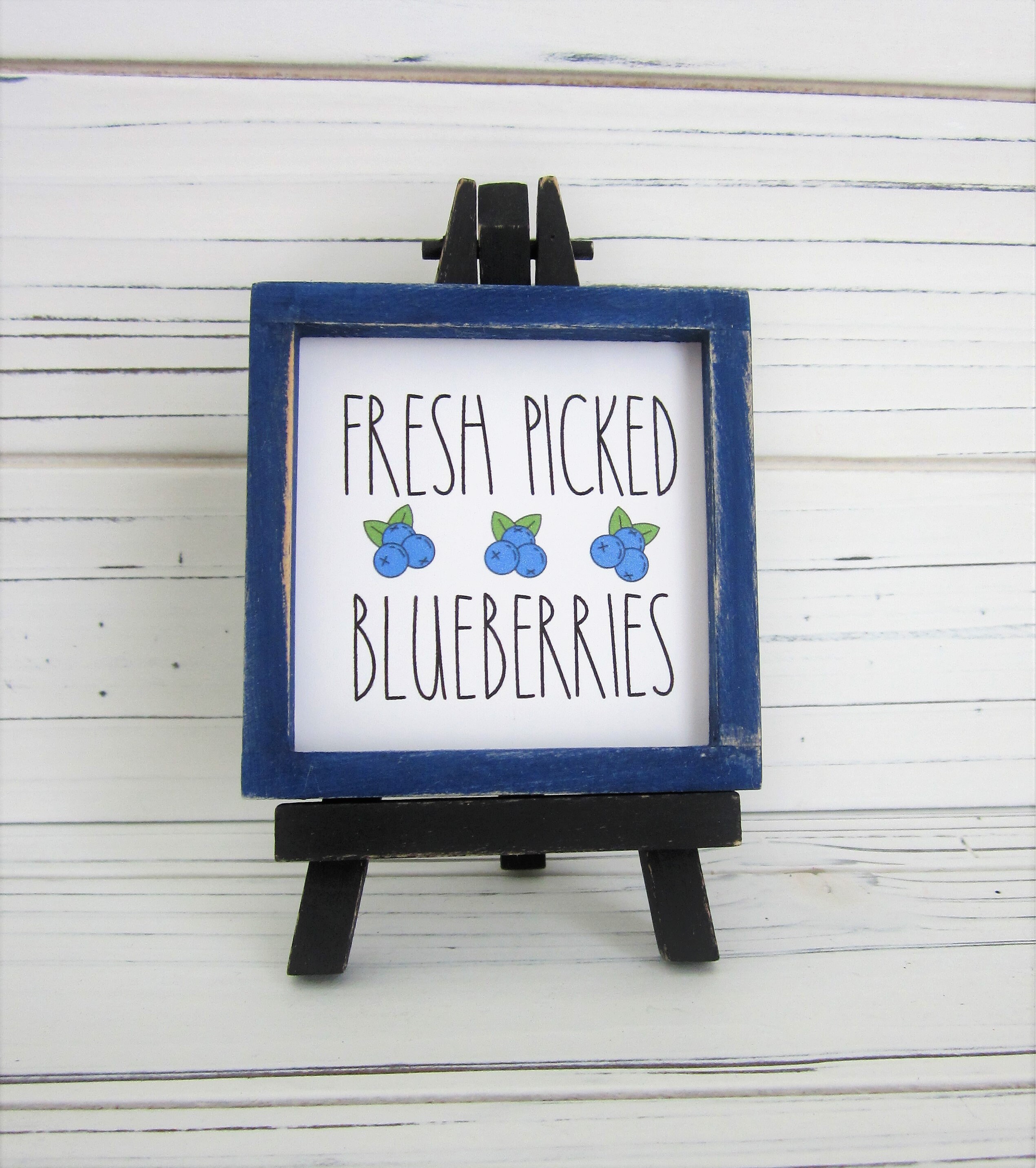 Blueberry Sign Tiered Tray Decor Fresh Picked Blueberries - Etsy