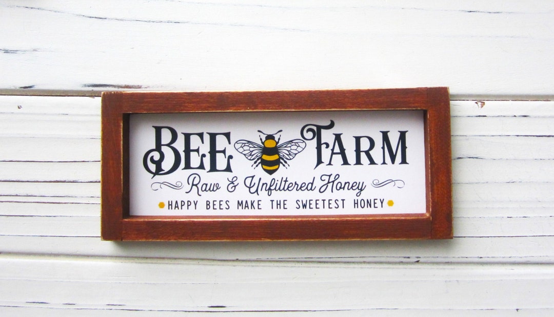 Honey Bee Miniature Sign, Bee Farm Miniature Sign, Honey Bee Decor ...