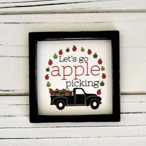 Apple Sign, Let's Go Apple Picking, Miniature Apple Sign, Tiered Tray ...