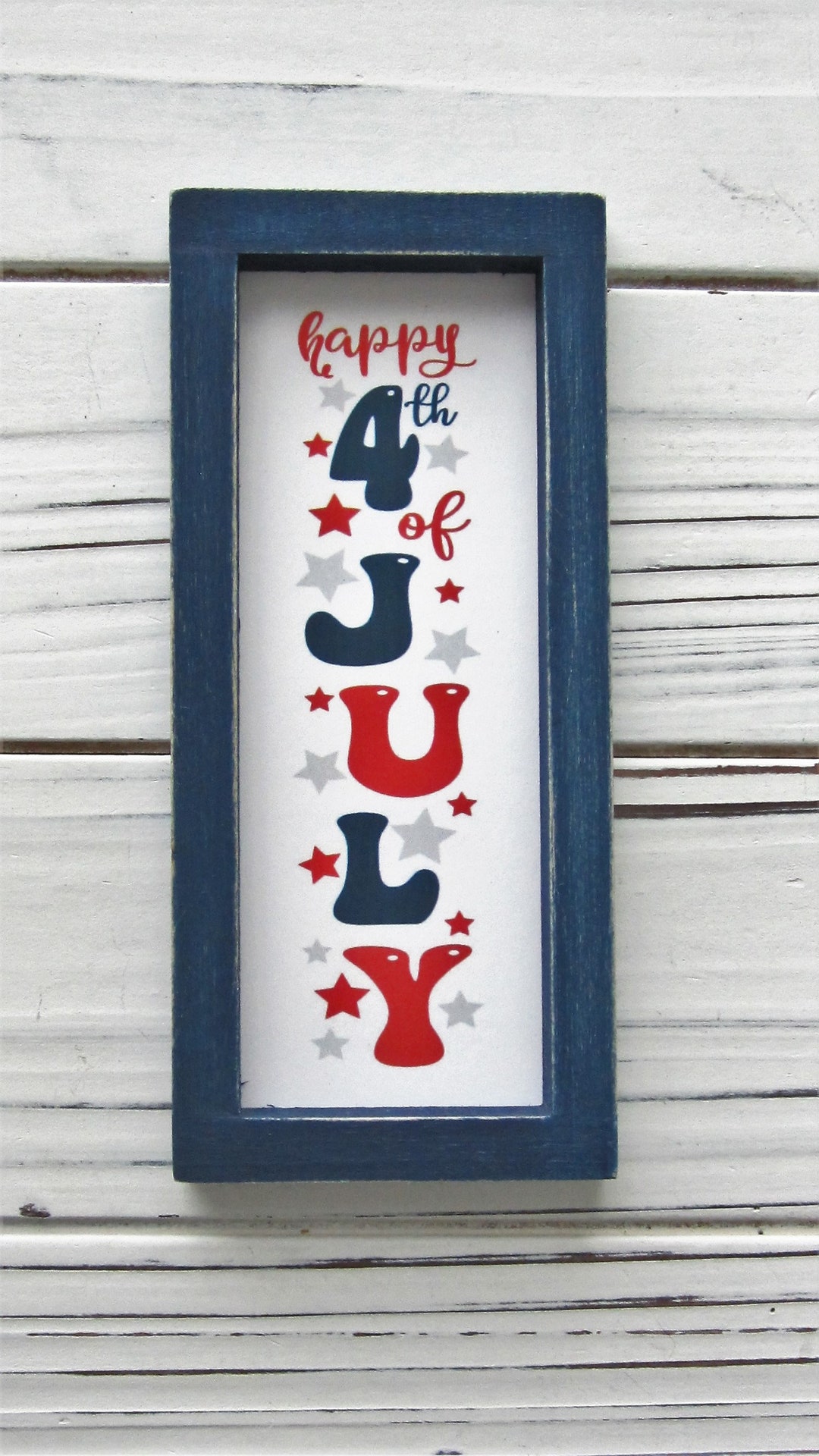 Happy 4th of July Miniature Sign, Patriotic Sign, July 4th Sign, July ...