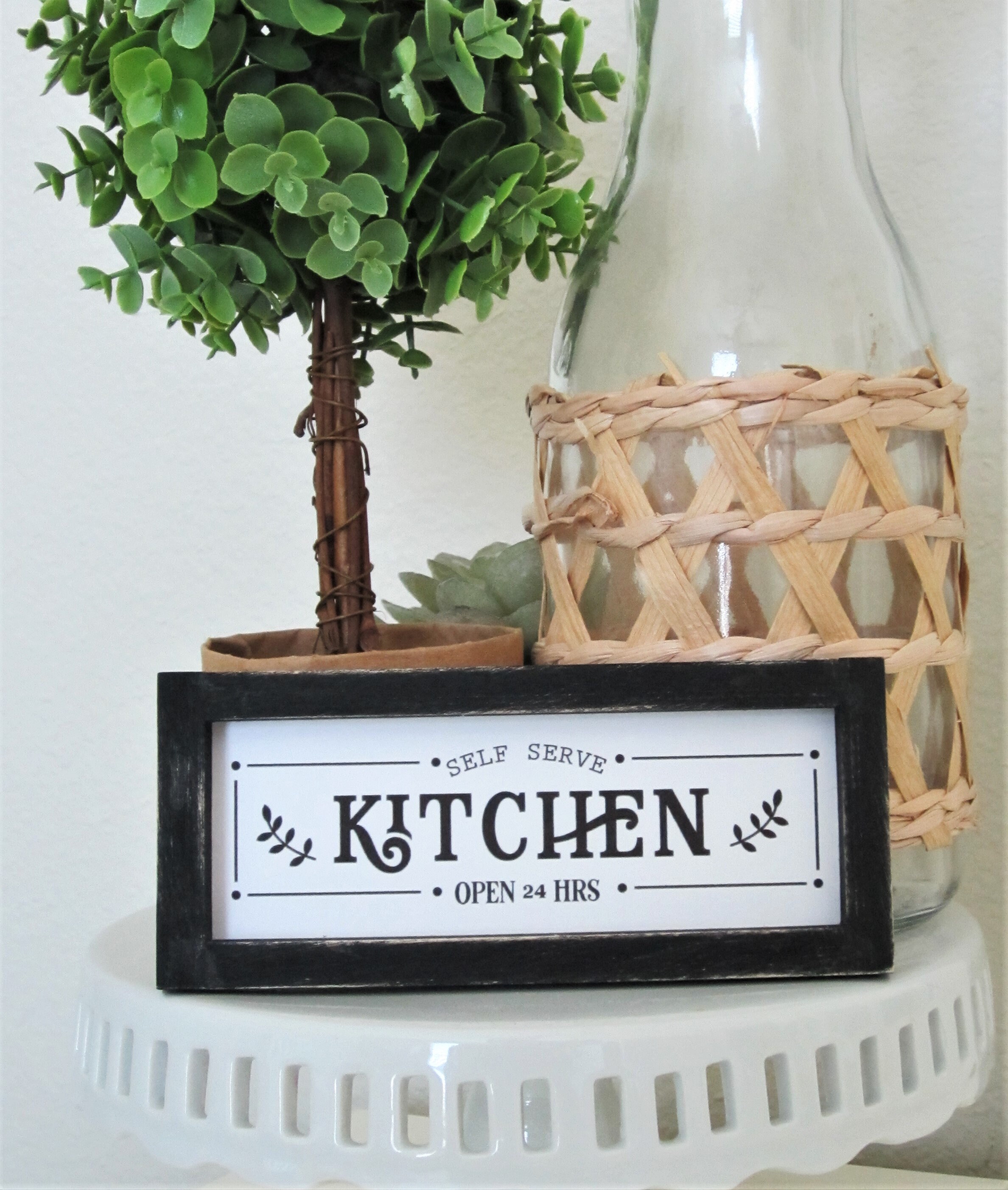 Miniature Kitchen Sign Tiered Tray Decor Mini Kitchen Open | Etsy