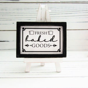 Fresh Baked Goods Sign Tiered Tray Sign, Miniature Wood Framed Sign ...