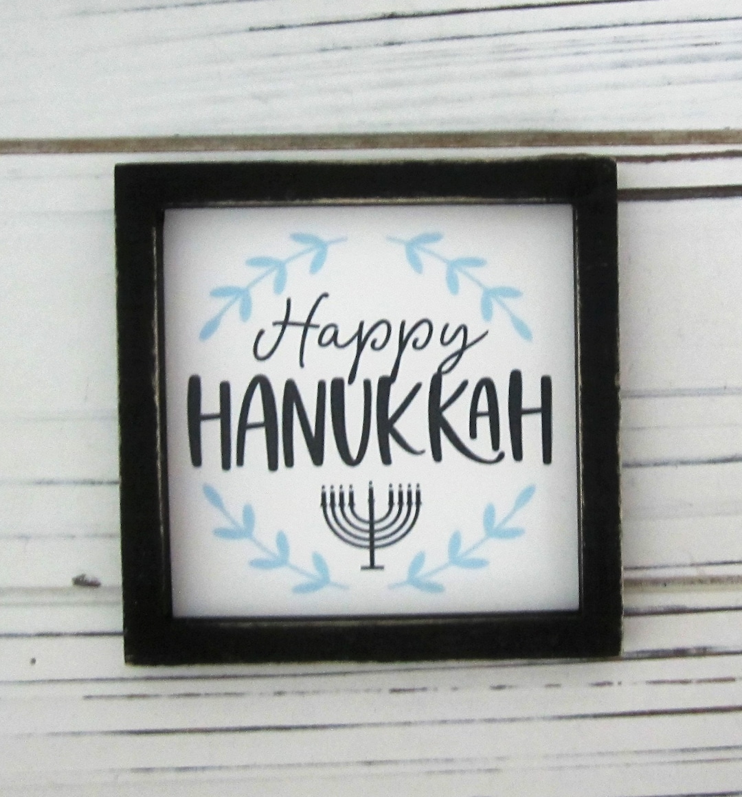 Happy Hanukkah Sign, Chanukah Decor, Festival of Lights, Menorah ...