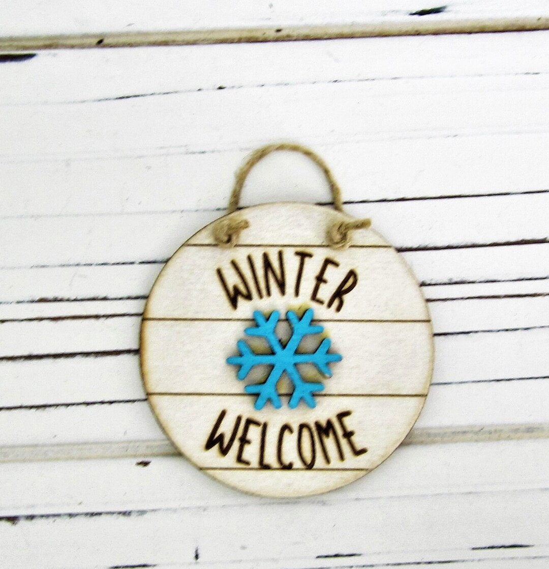 Winter Welcome Miniature Front Door Sign Tiered Tray Decor - Etsy