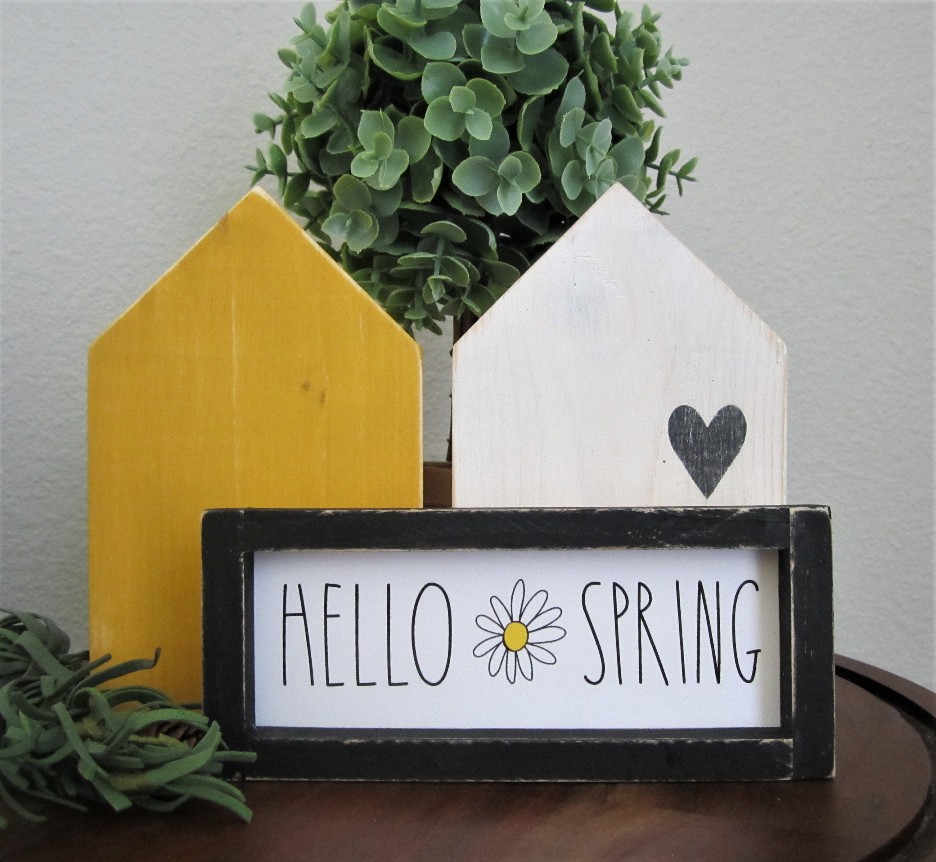 Spring Tiered Tray Sign Hello Spring Mini Wood Framed Sign - Etsy