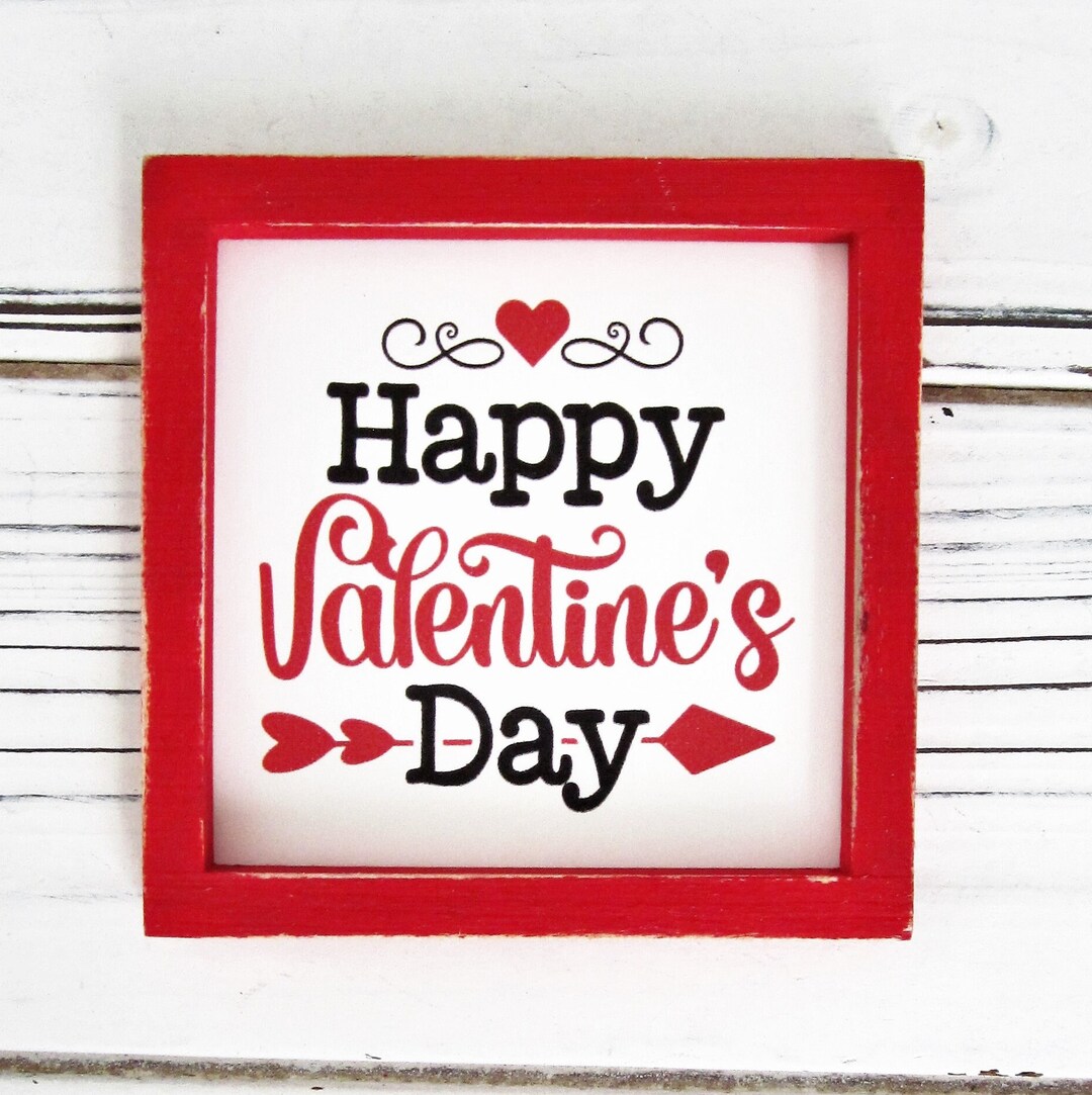 Happy Valentine's Day Sign, Mini Love Sign, Tiered Tray Sign, Mini Sign ...