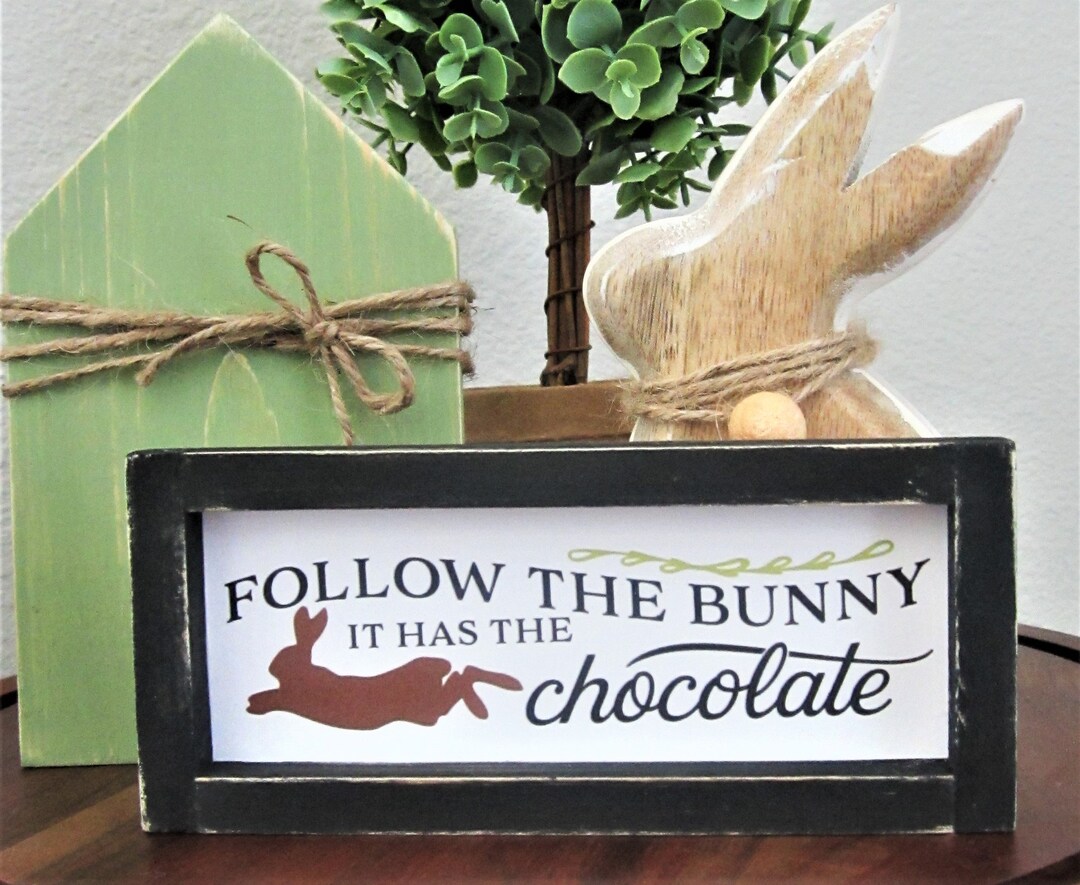 Easter Sign for Tiered Tray, Miniature Wood Framed Sign, Tiered Tray ...