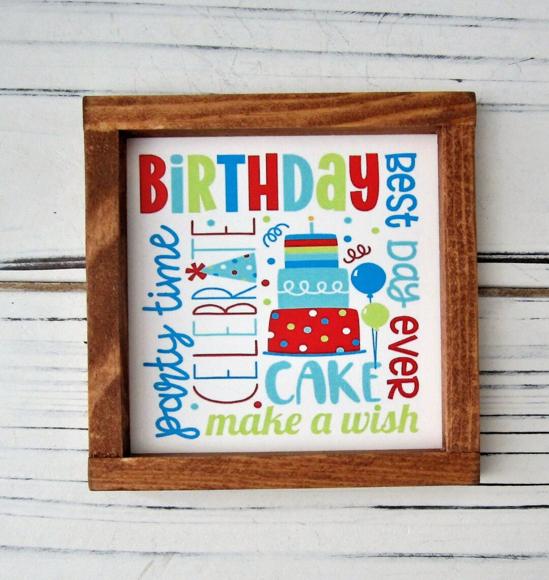 Happy Birthday Miniature Tiered Tray Sign Birthday Sign Make - Etsy