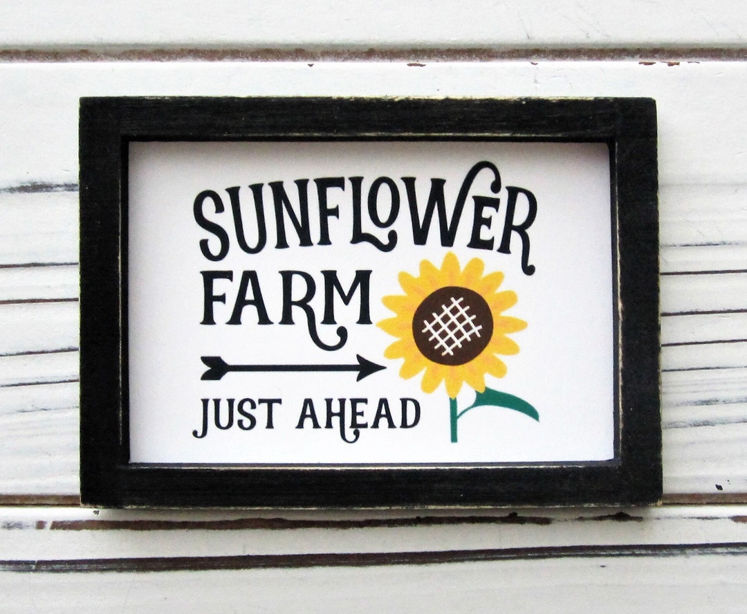 Sunflower Farm Miniature Sign, Tiered Tray Decor, Sign for Tiered Tray ...