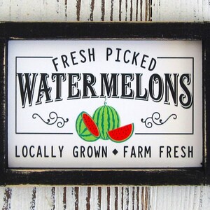 Fresh Picked Watermelon Miniature Sign, Tiered Tray Sign, Sign for ...