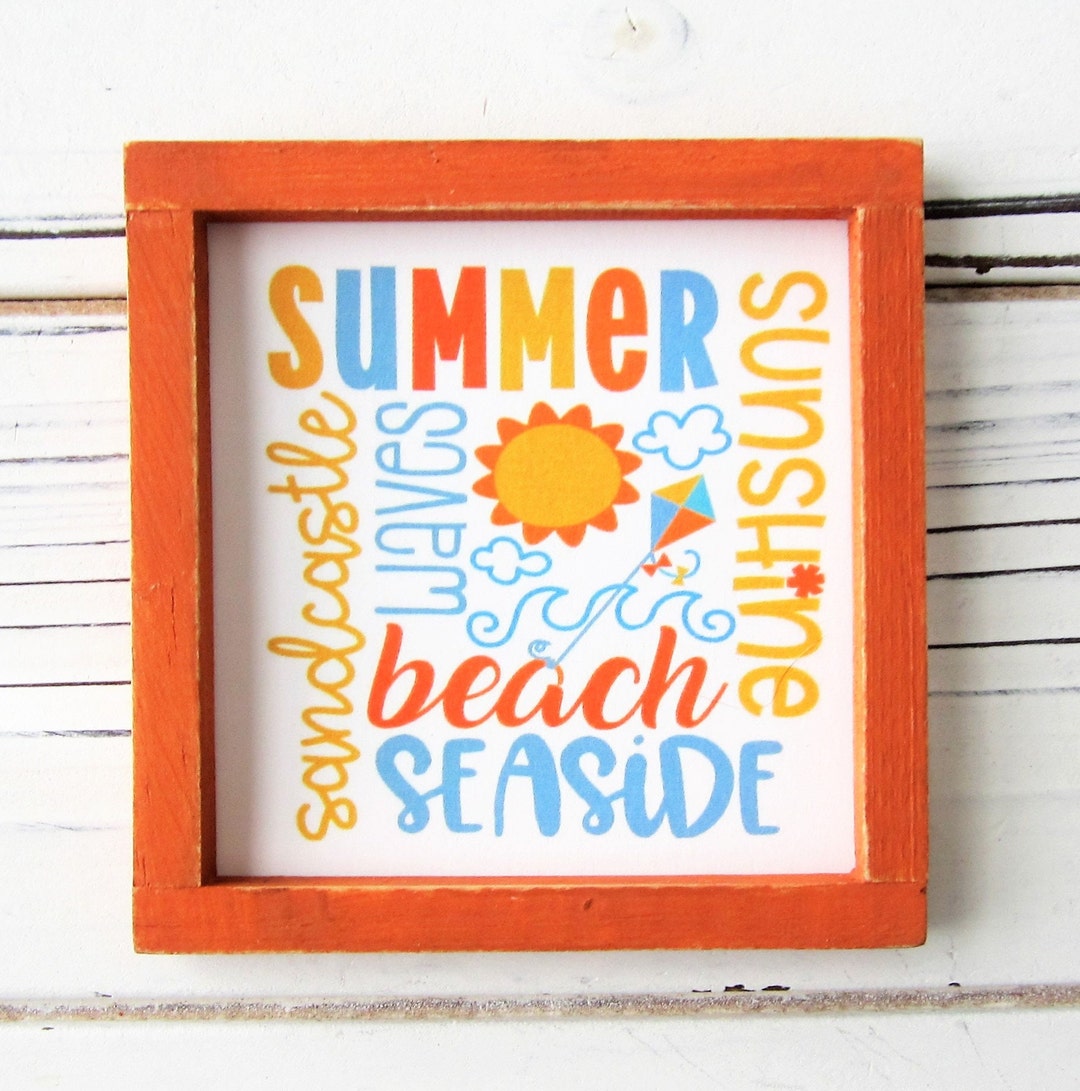 Welcome Summer Sign, Tiered Tray Decor, Miniature Framed Sign ...