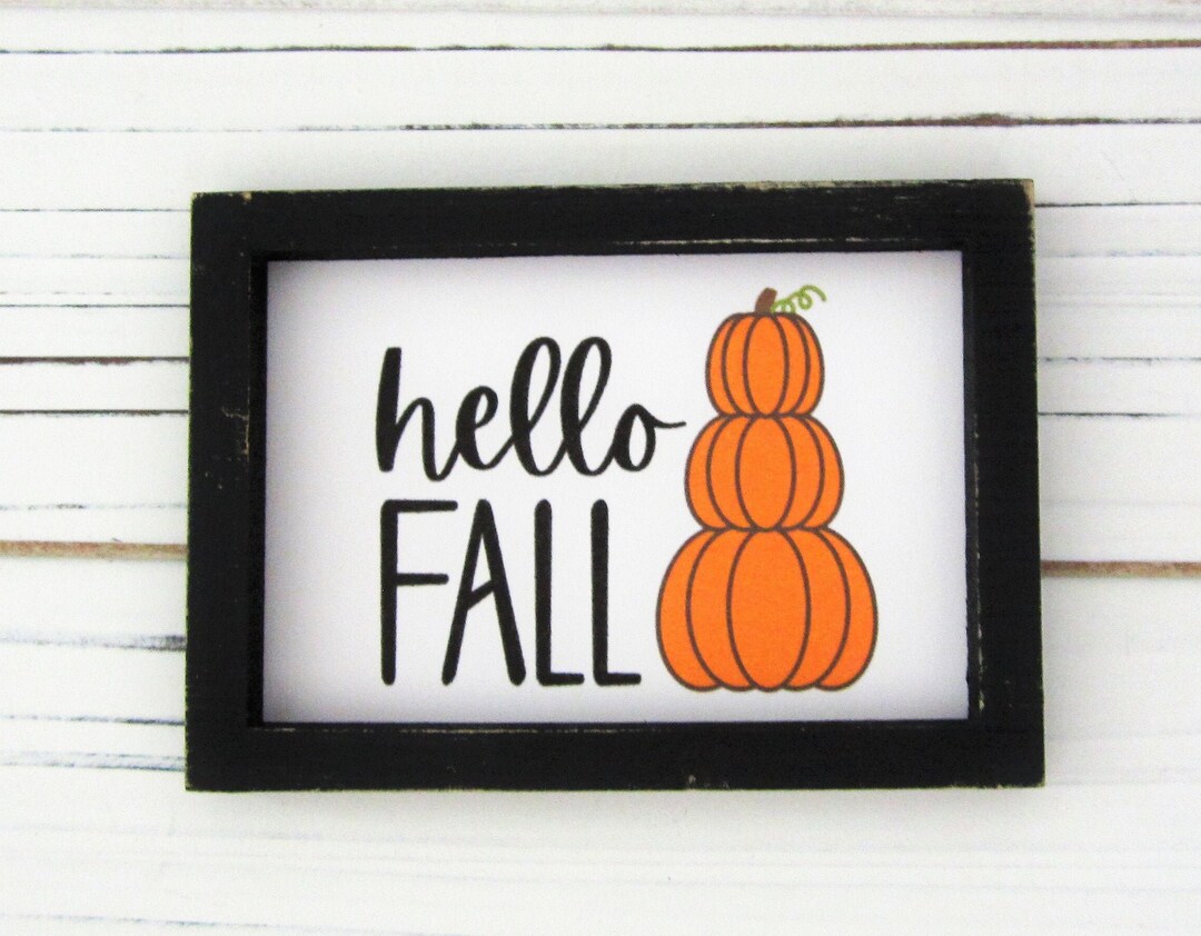 Hello Fall Miniature Sign Tiered Tray Decor Small Hello Fall - Etsy