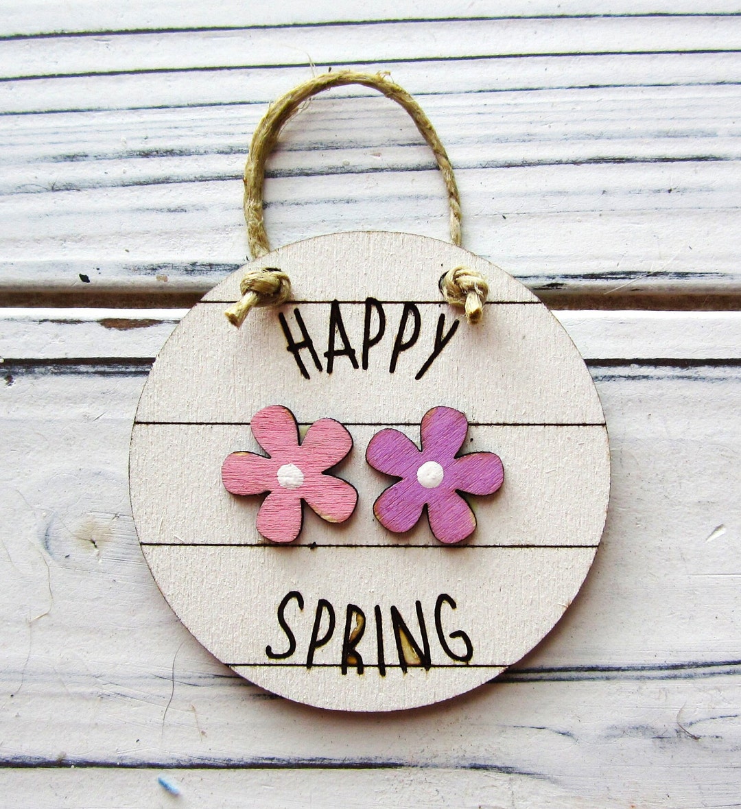 Happy Spring Miniature Front Door Sign, Tiered Tray Decor, Spring ...