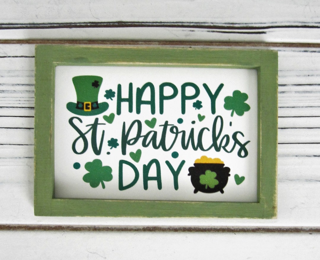 St. Patrick's Day Miniature Sign, Happy St. Patrick's Day, Irish Tiered ...