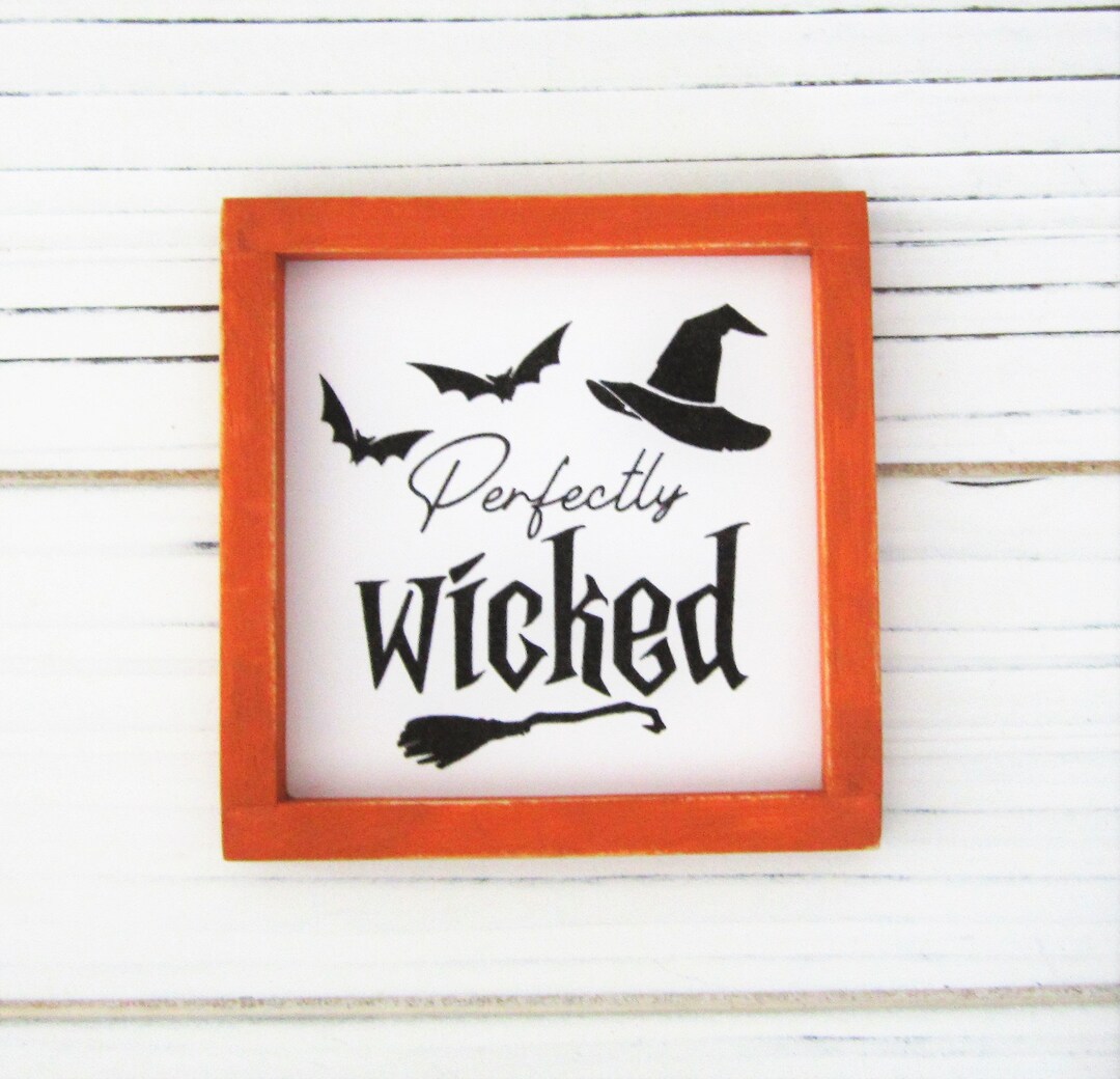 Perfectly Wicked Sign Halloween Sign Tiered Tray Decor - Etsy