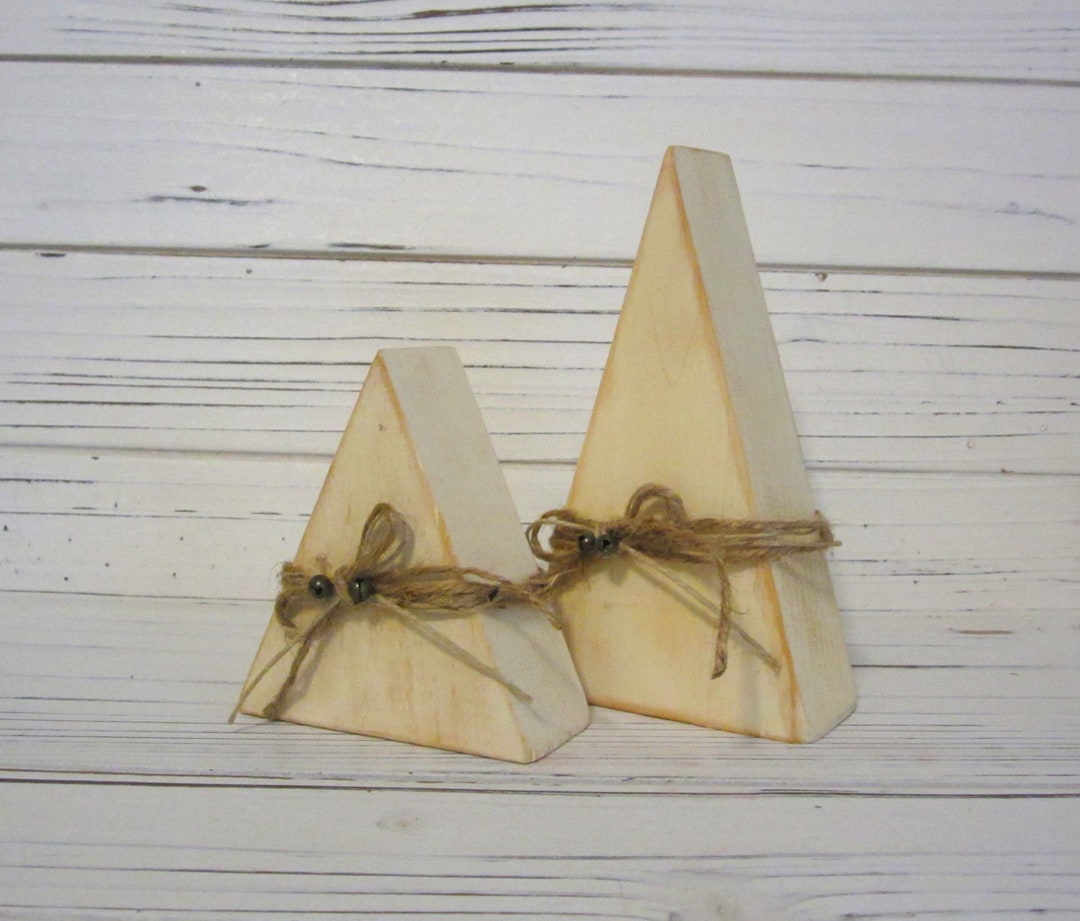 Wooden Trees Wood Christmas Trees Chunky Wood Christmas - Etsy