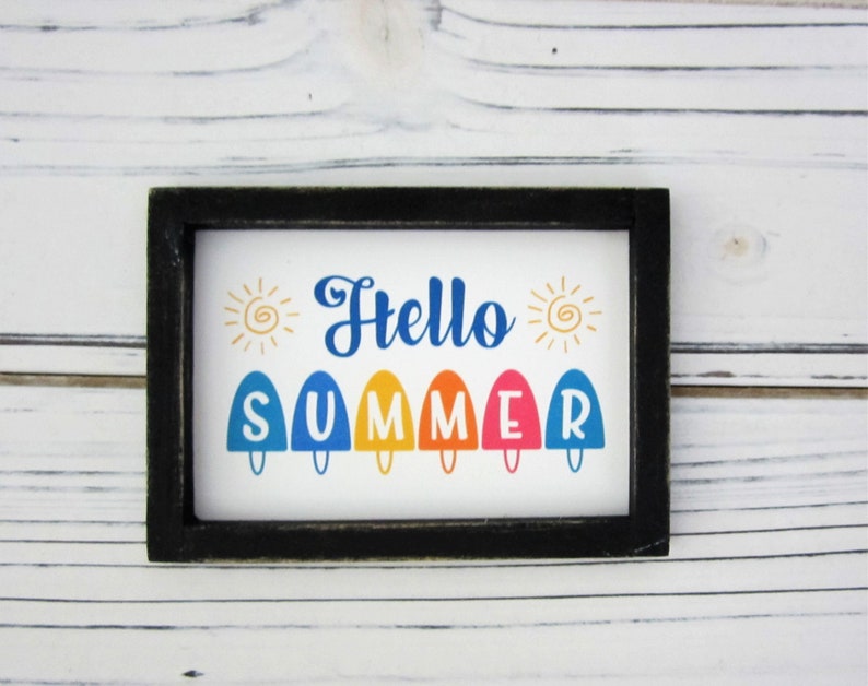 Hello Summer Sign Popsicle Sign Tiered Tray Decor Miniature - Etsy