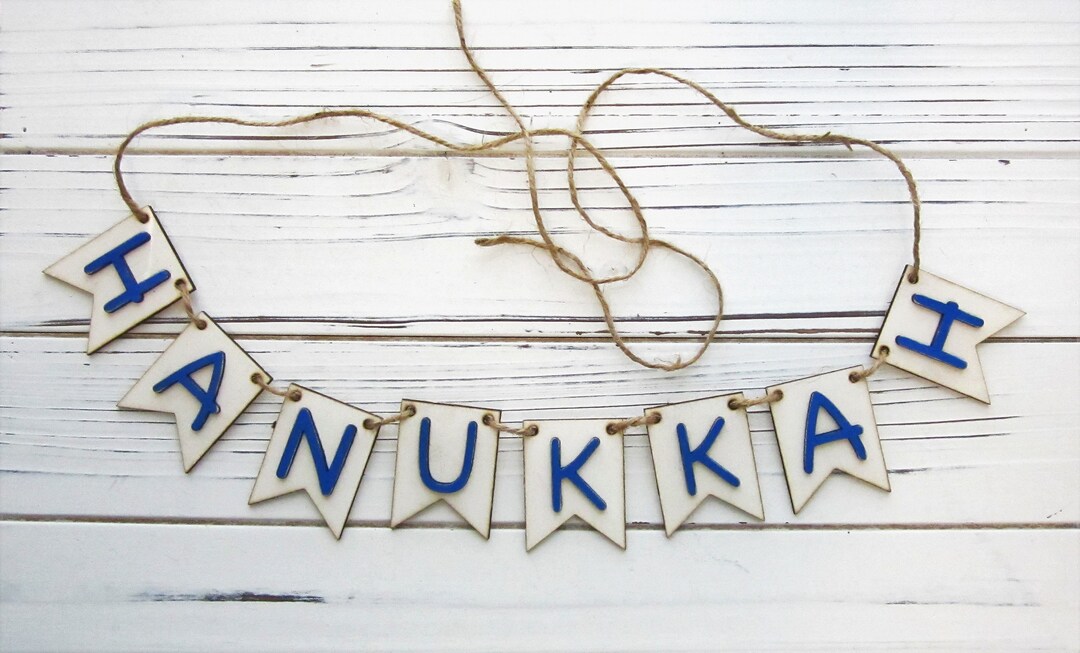 Miniature Hanukkah Banner for Tiered Tray, Hanukkah Garland, Dreidel ...
