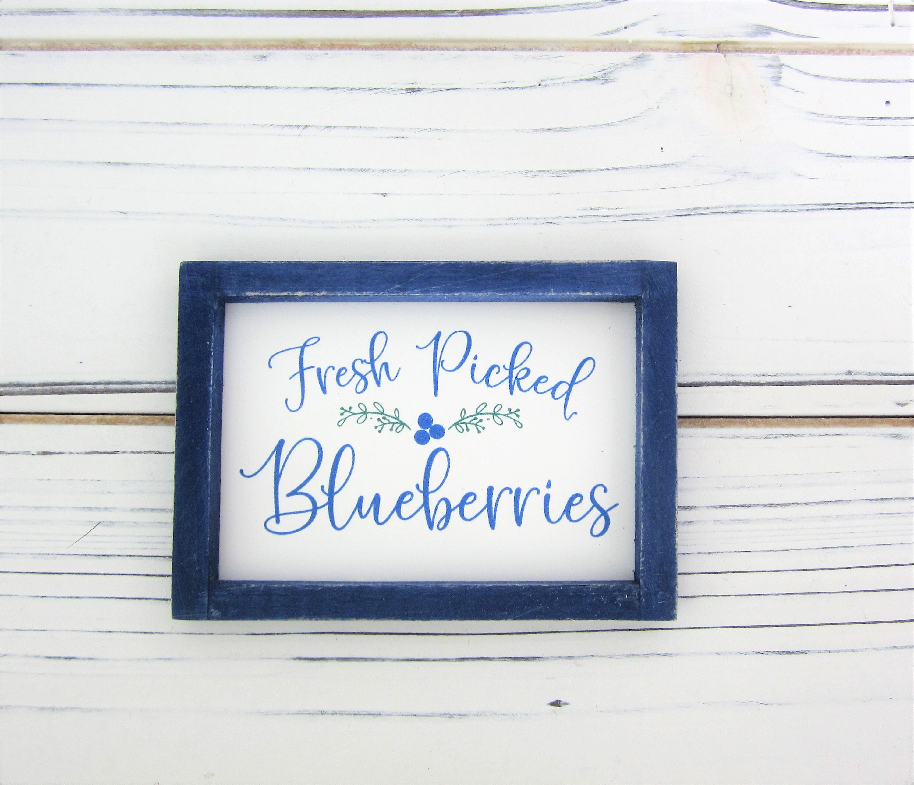 Blueberry Sign Tiered Tray Decor Blueberries Framed Sign - Etsy