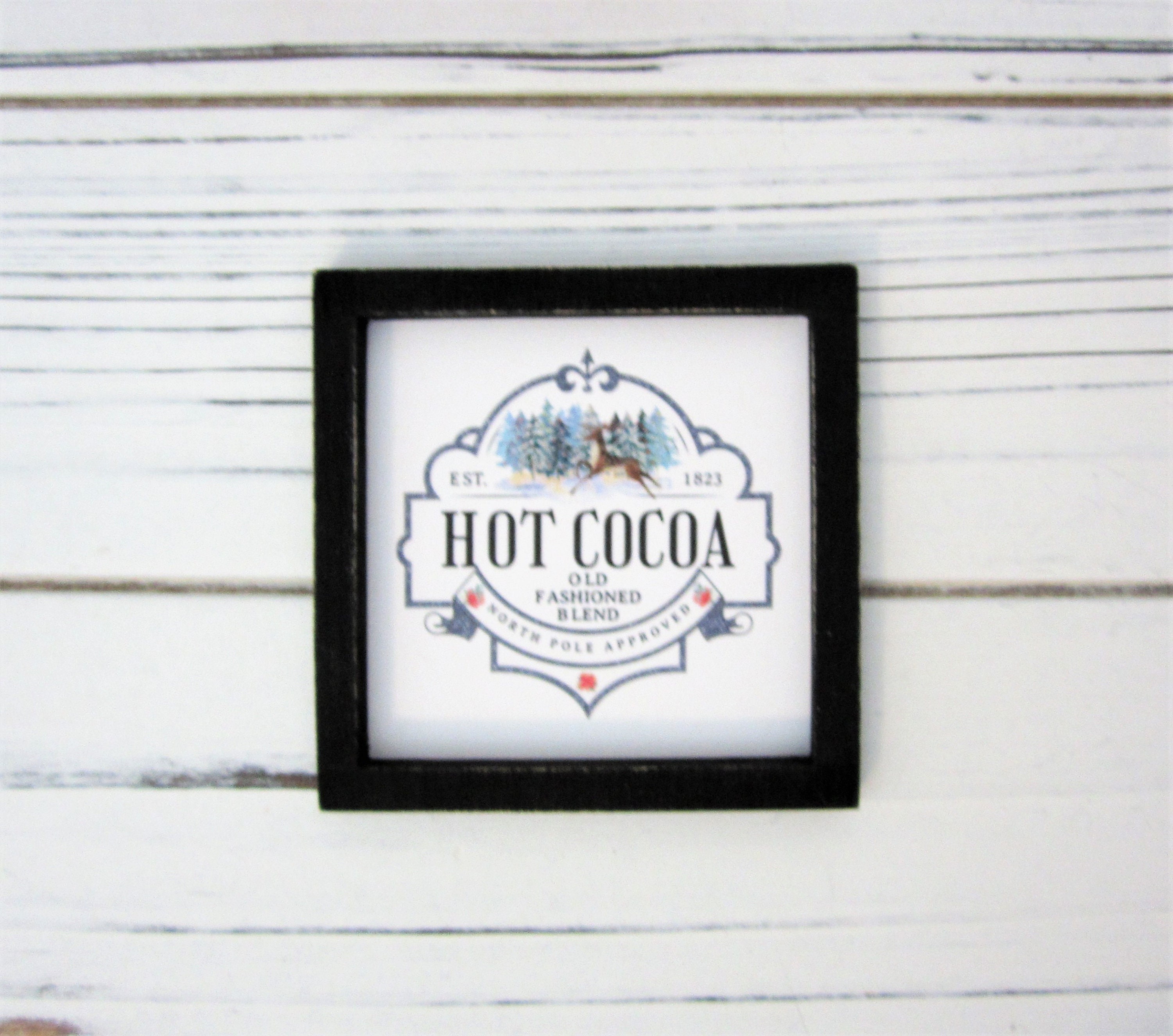 Hot Cocoa Sign Miniature Hot Cocoa Sign Winter Decor Snow | Etsy