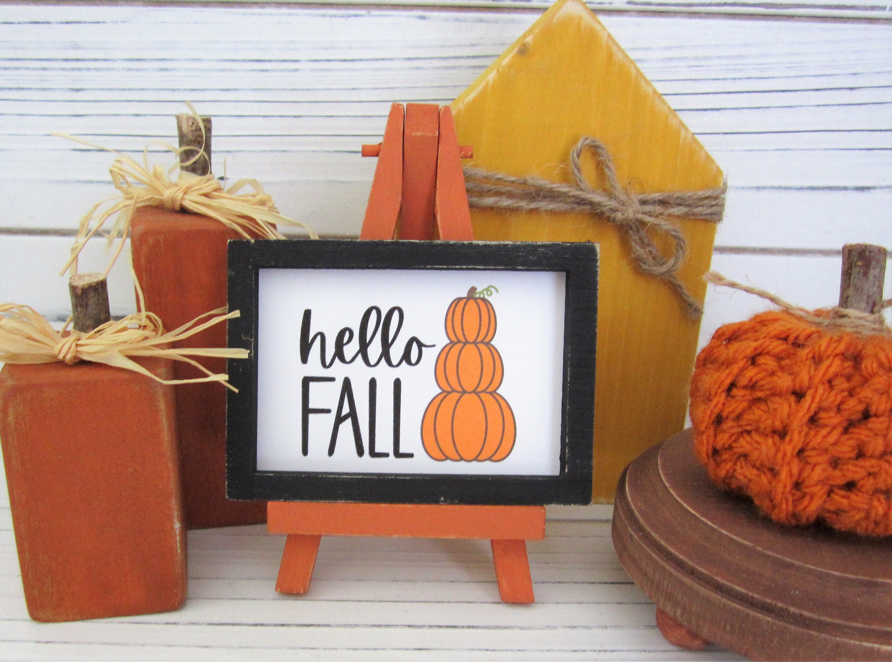 Hello Fall Miniature Sign Tiered Tray Decor Small Hello Fall - Etsy