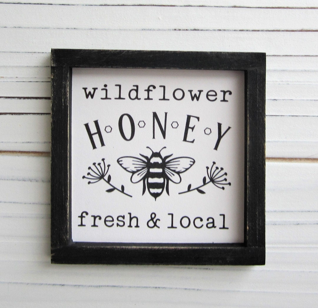 Honey Tiered Tray Decor, Miniature Fresh Honey Sign, Framed Sign, Honey ...