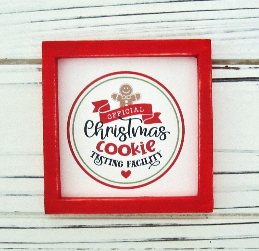 Christmas Cookie Miniature Sign, Gingerbread Sign, Mini Christmas Sign ...