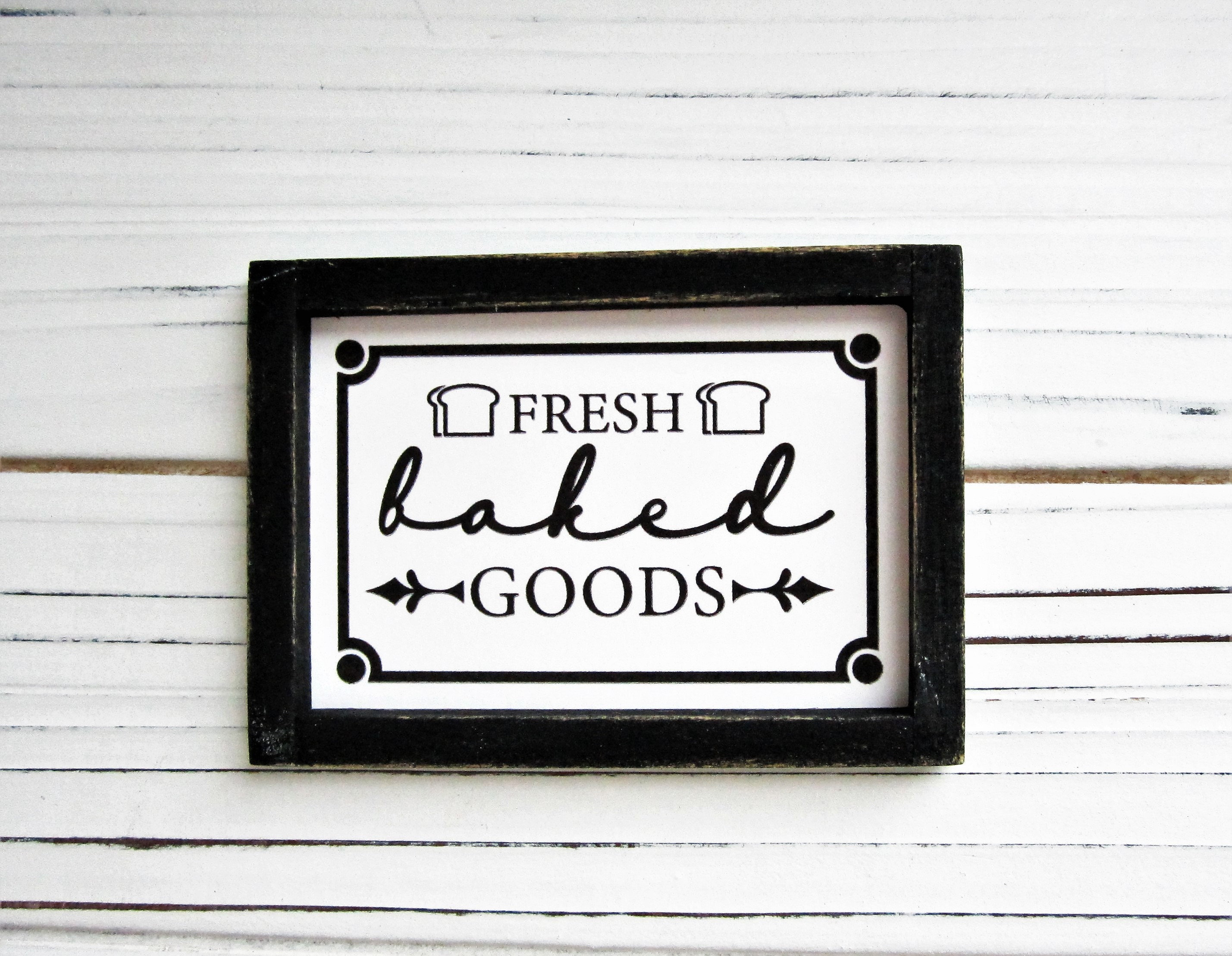 Fresh Baked Goods Sign Tiered Tray Sign Miniature Wood Framed | Etsy