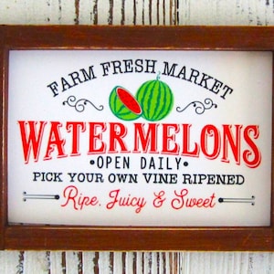 5" X 3.25" Farm Fresh Watermelon Sign, Tiered Tray Sign, Sign for ...
