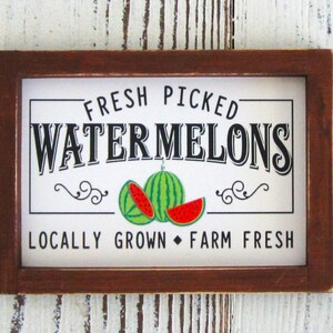 Fresh Picked Watermelon Miniature Sign, Tiered Tray Sign, Sign for ...