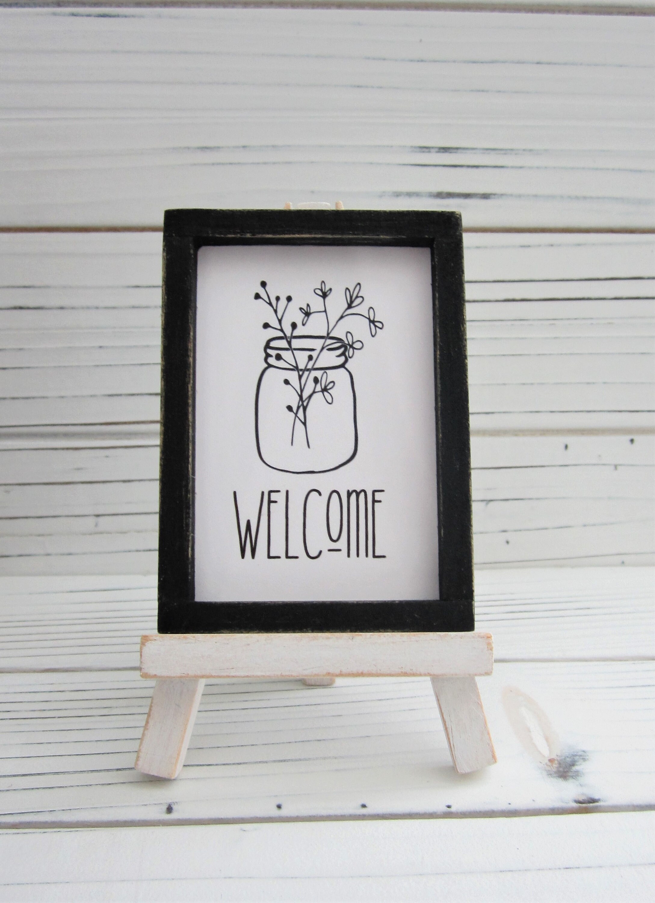 Welcome Sign Tiered Tray Decor Miniature Welcome Sign Mason | Etsy