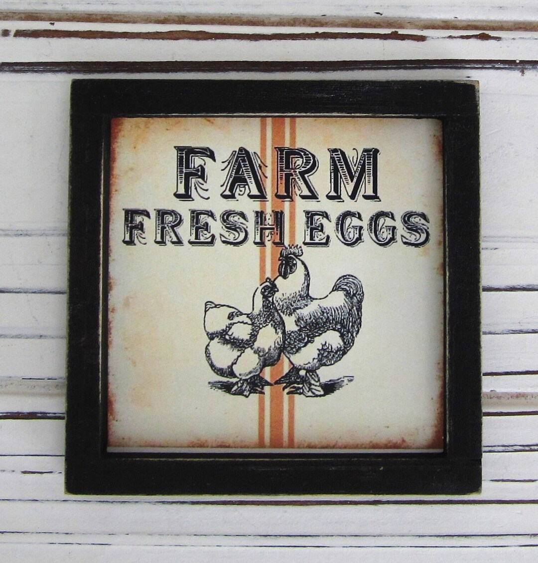 Miniature Farm Fresh Eggs Sign, Tiered Tray Decor, Mini Egg Sign ...