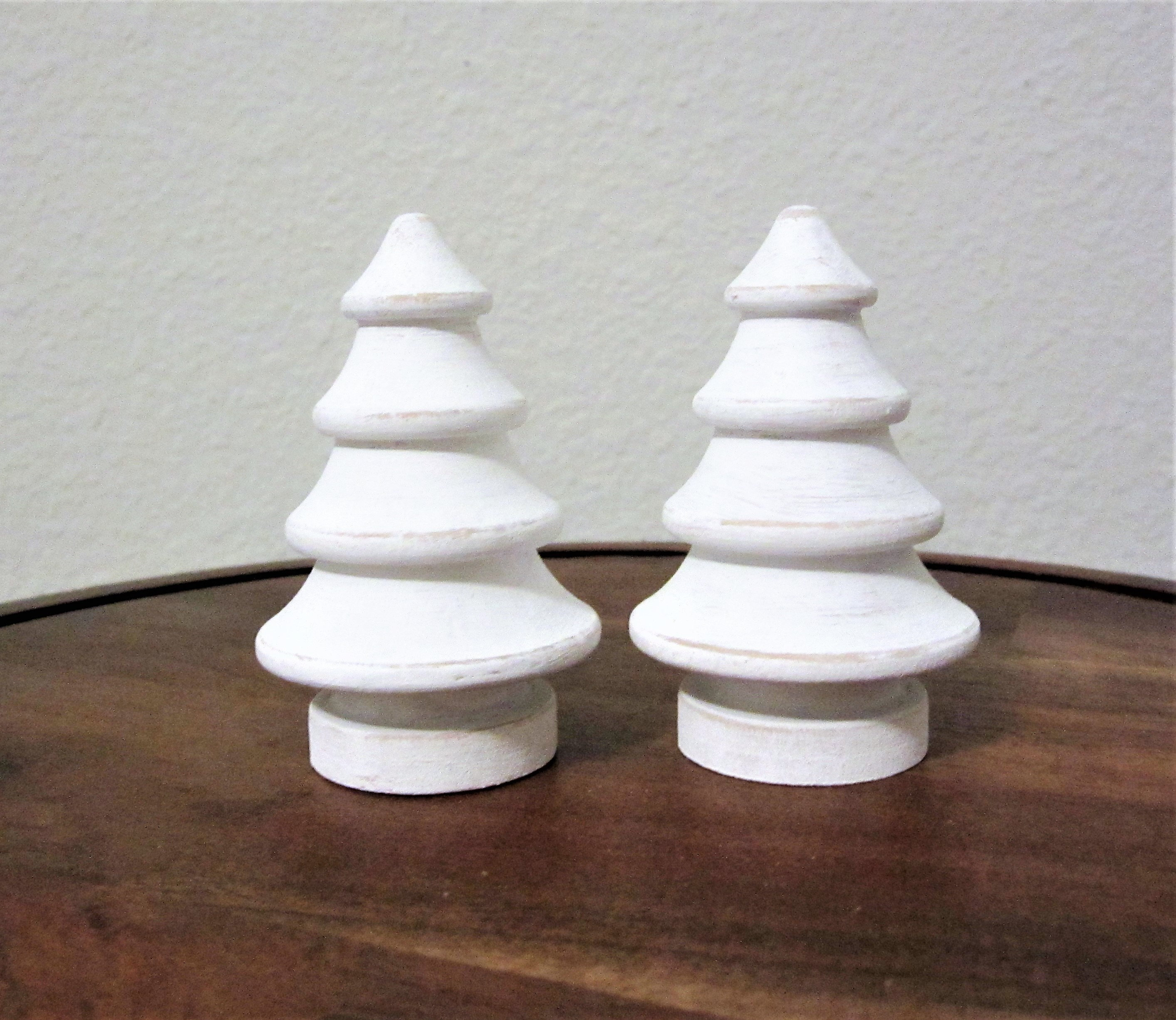 Miniature Wood Trees White Wood Trees Tiered Tray Decor - Etsy