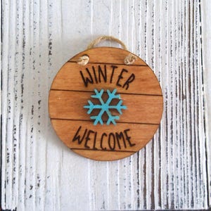 Winter Welcome Miniature Sign, Front Door Sign, Tiered Tray Decor ...