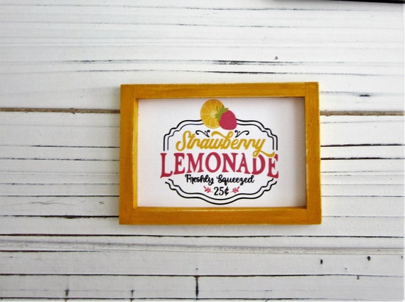 Strawberry Lemonade Sign Tiered Tray Decor Fresh Squeezed - Etsy