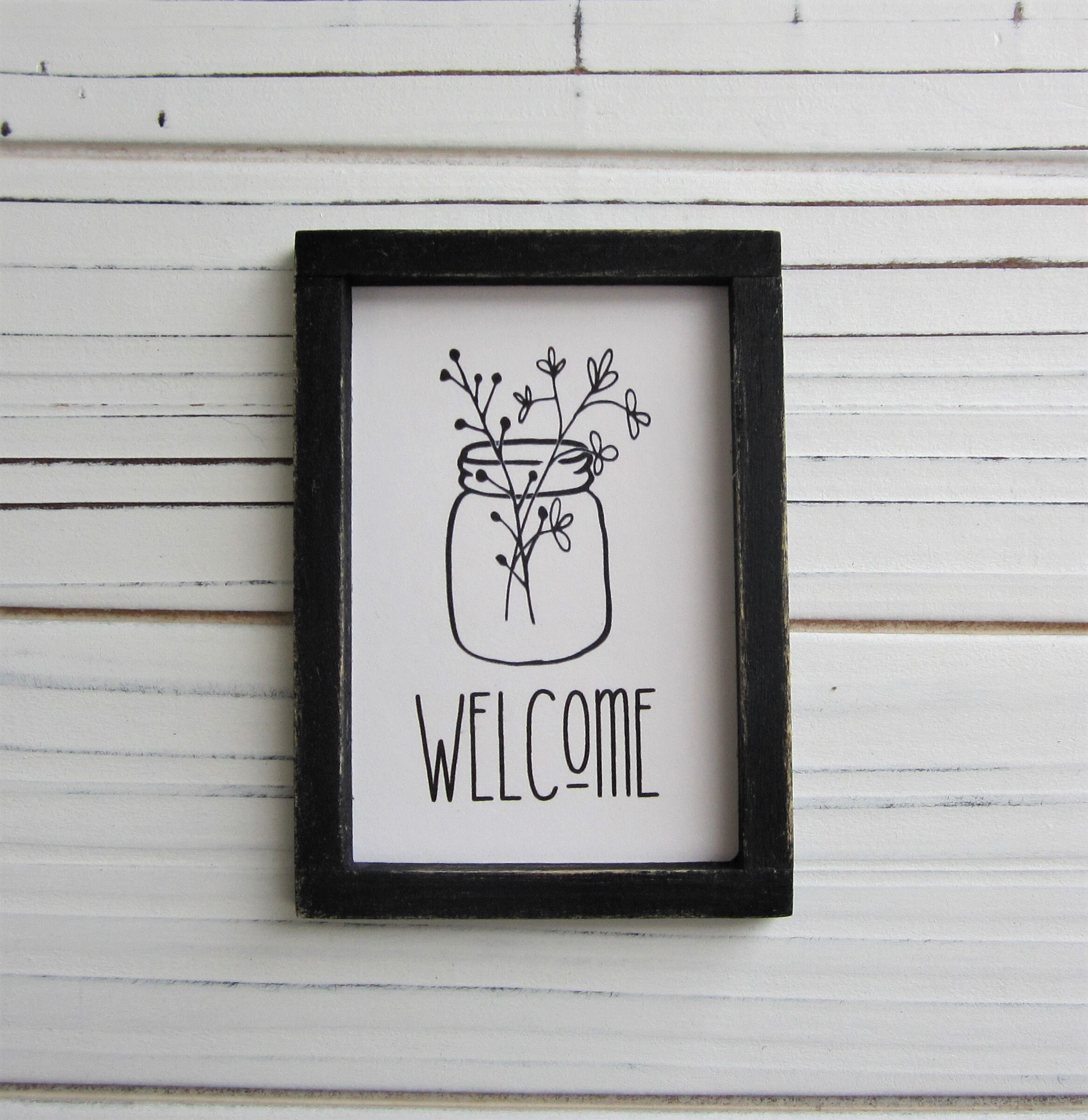 Welcome Sign Tiered Tray Decor Miniature Welcome Sign Mason | Etsy