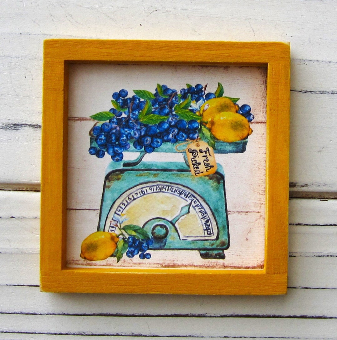 Miniature Blueberry Sign, Blueberries Sign, Tiered Tray Decor ...