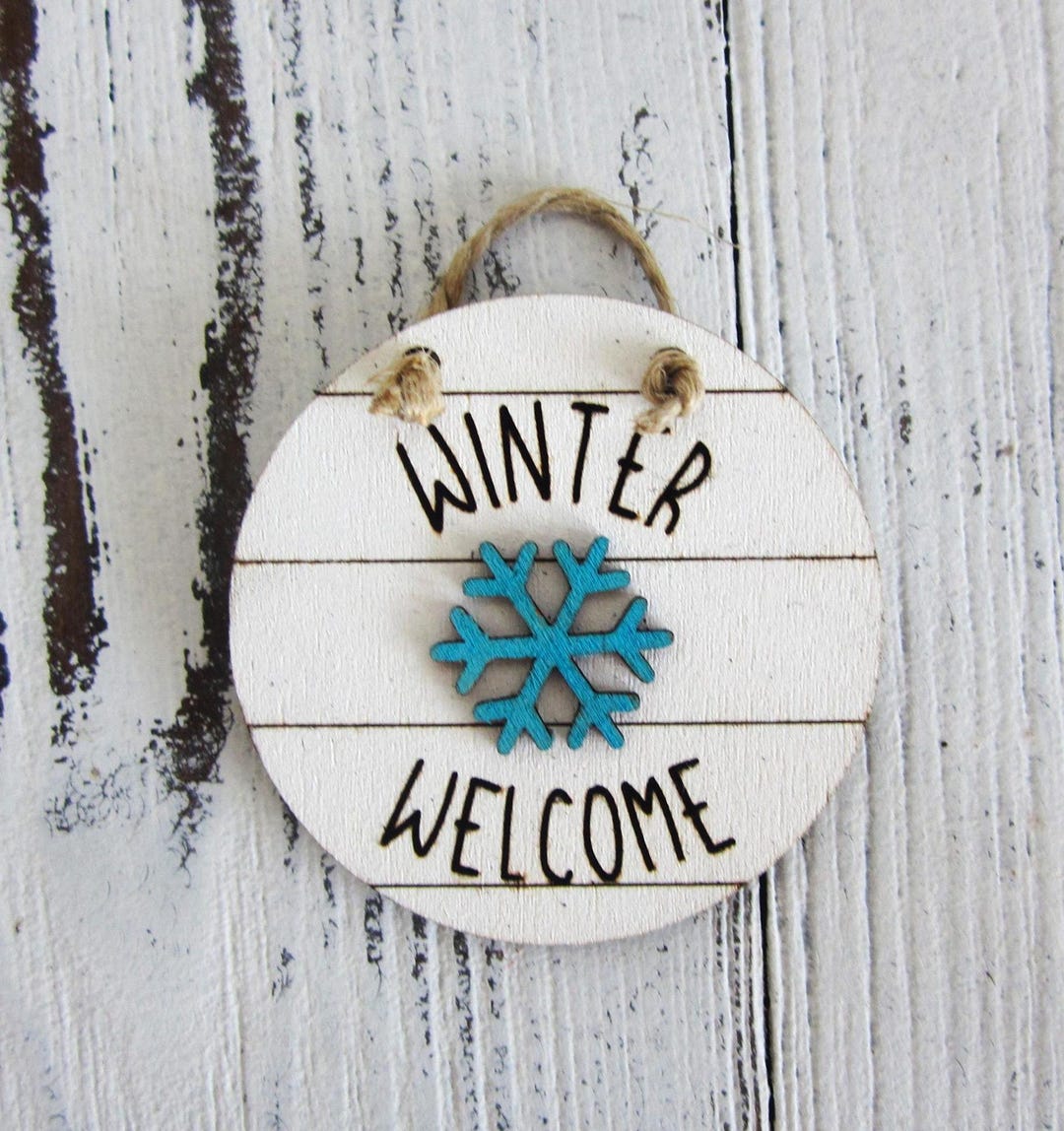 Winter Welcome Miniature Sign, Front Door Sign, Tiered Tray Decor ...