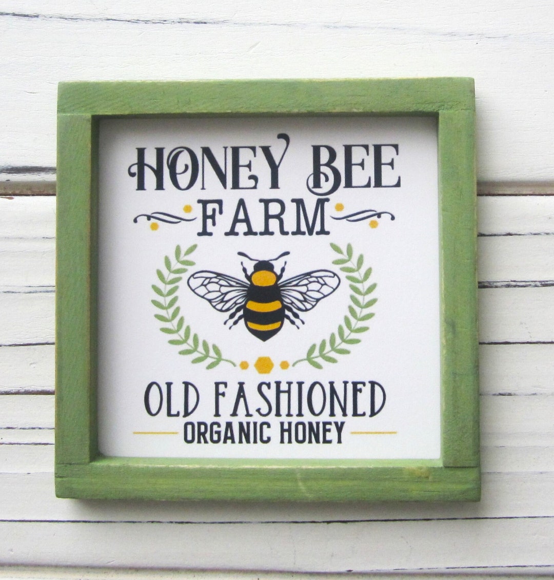 Honey Bee Farm Miniature Sign, Honey Bee Tiered Tray Sign, Mini Honey ...
