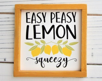Easy Peasy Lemon Squeezy Handpainted Wood Sign Tiered Tray Decor - Etsy