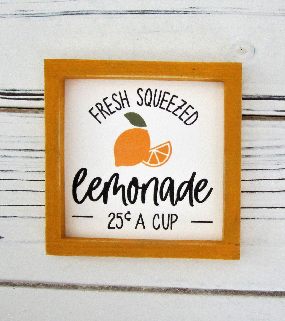 Fresh Squeezed Lemonade Sign, Miniature Lemon Sign, Tiered Tray Decor ...