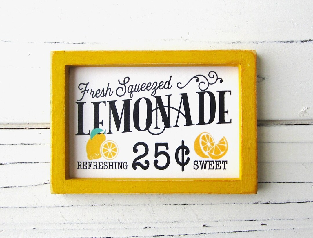 Fresh Lemonade Sign, Tiered Tray Decor, Fresh Squeezed Lemonade ...