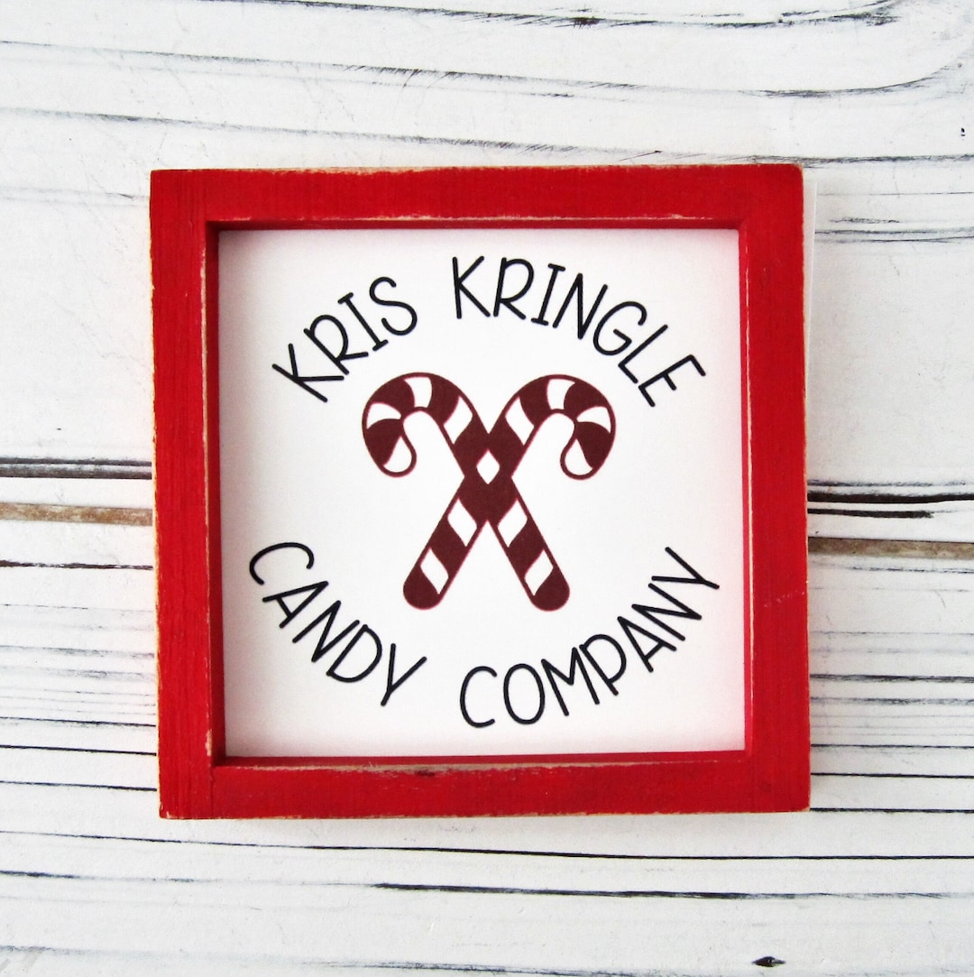 Kris Kringle Candy Company Miniature Sign, Candy Canes, Tiered Tray ...