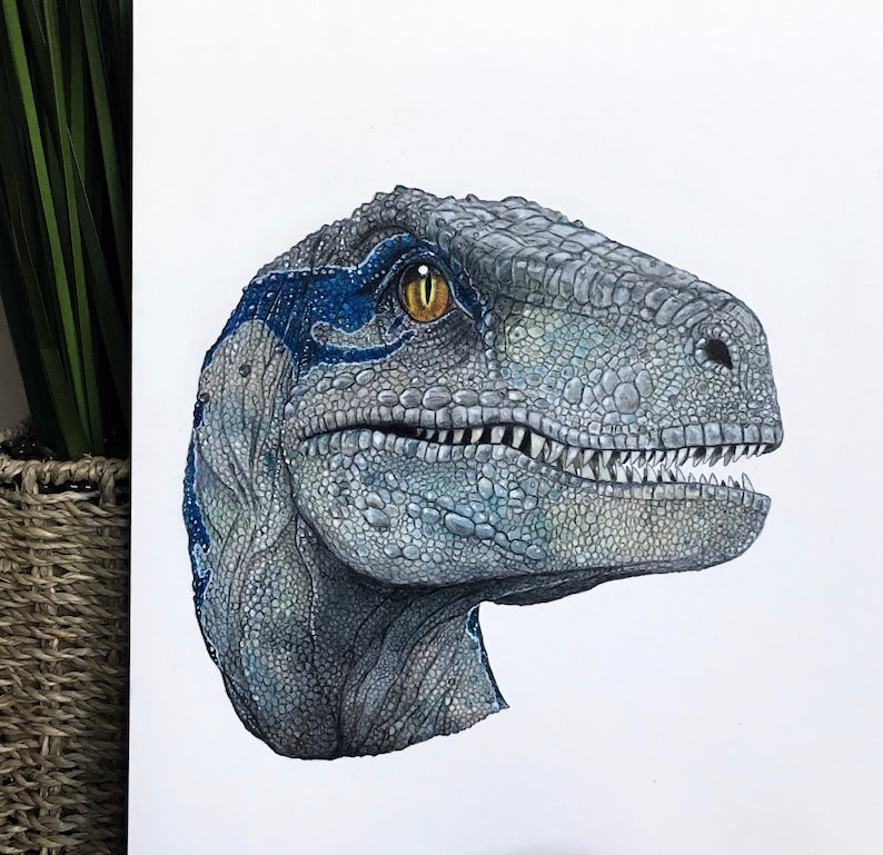 Blue Portrait Jurassic World Fallen Kingdom Poster Print - Etsy