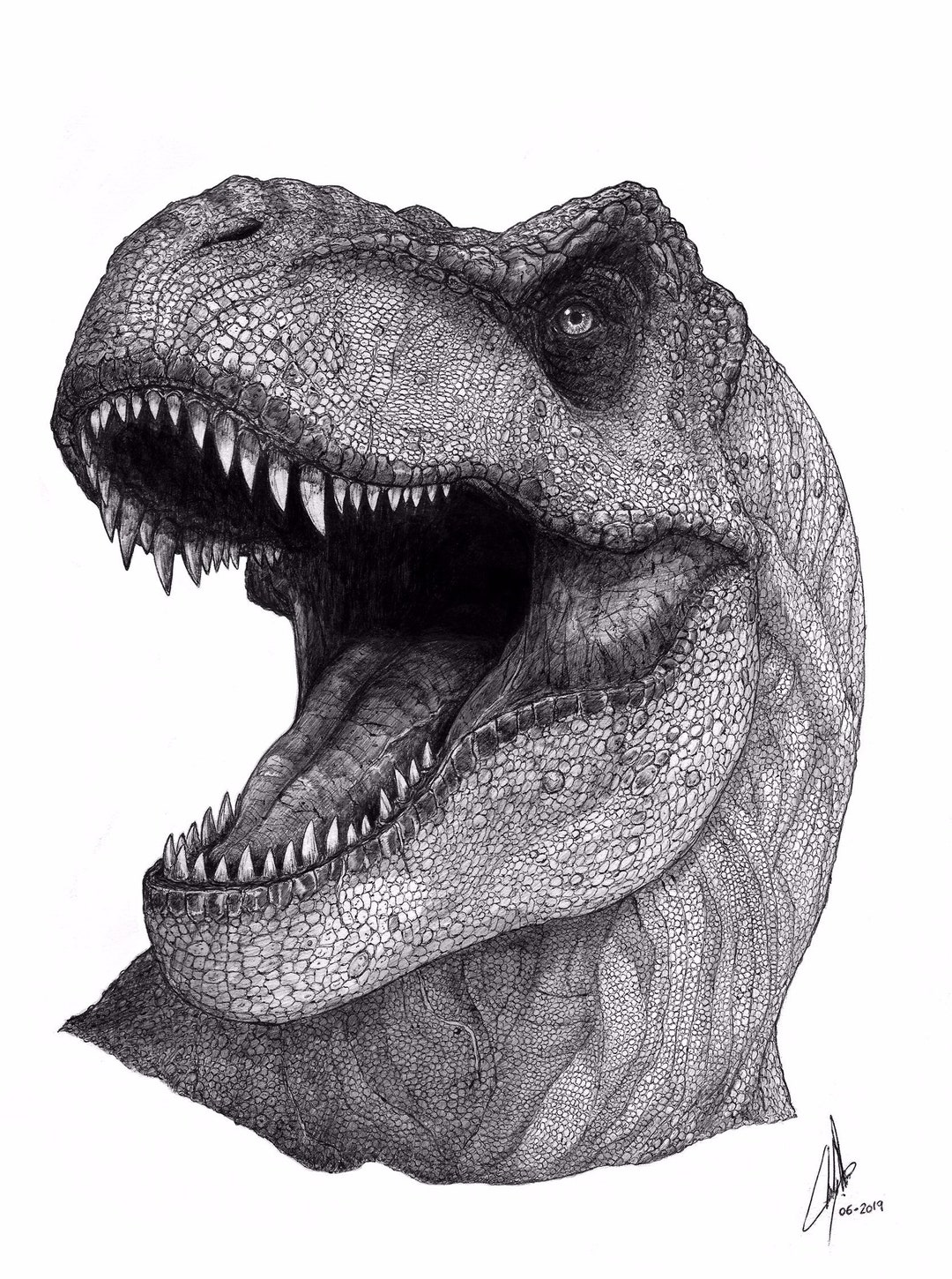 Jurassic World T-rex Print - Etsy